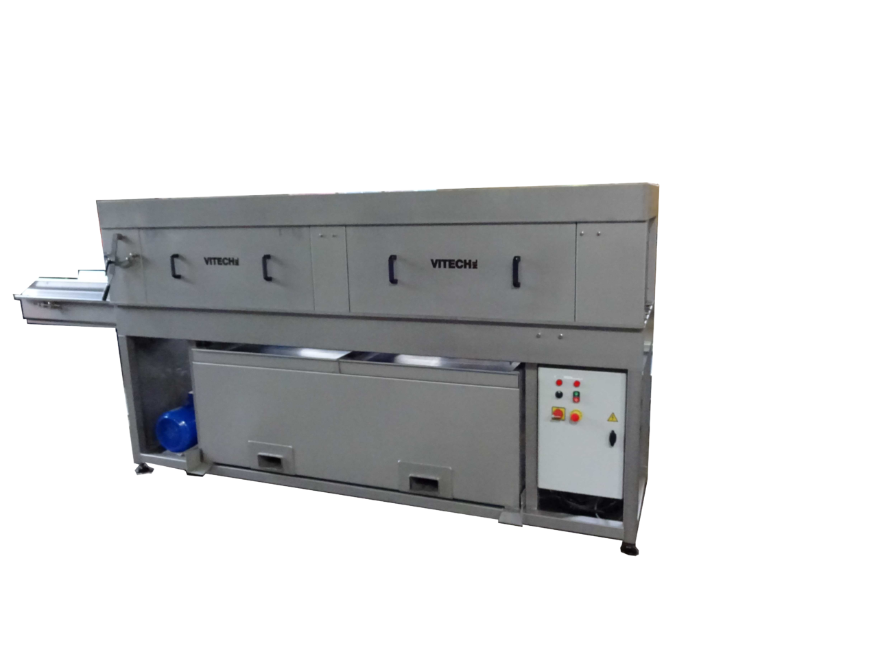 Fustreiniger, Radiaal sorteer machine, Leesband van Vitech Nederland